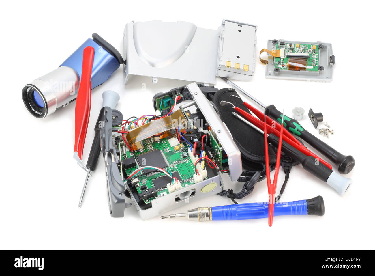 Cracked digital video camera Stock Photo - Alamy