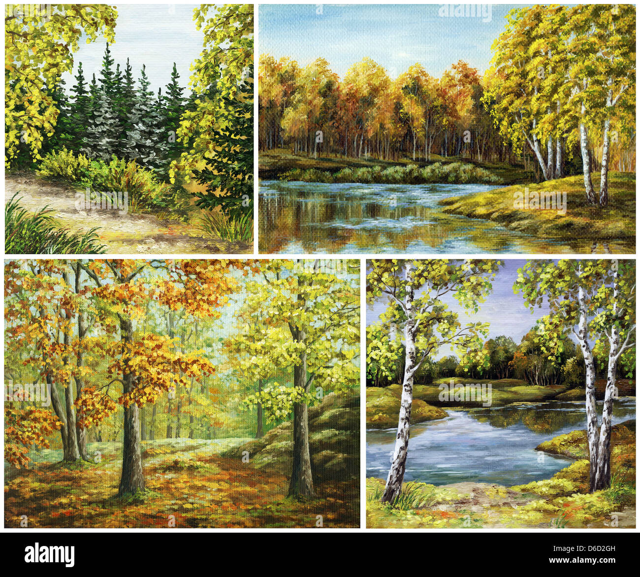 Autumn wood, set Stock Photo - Alamy