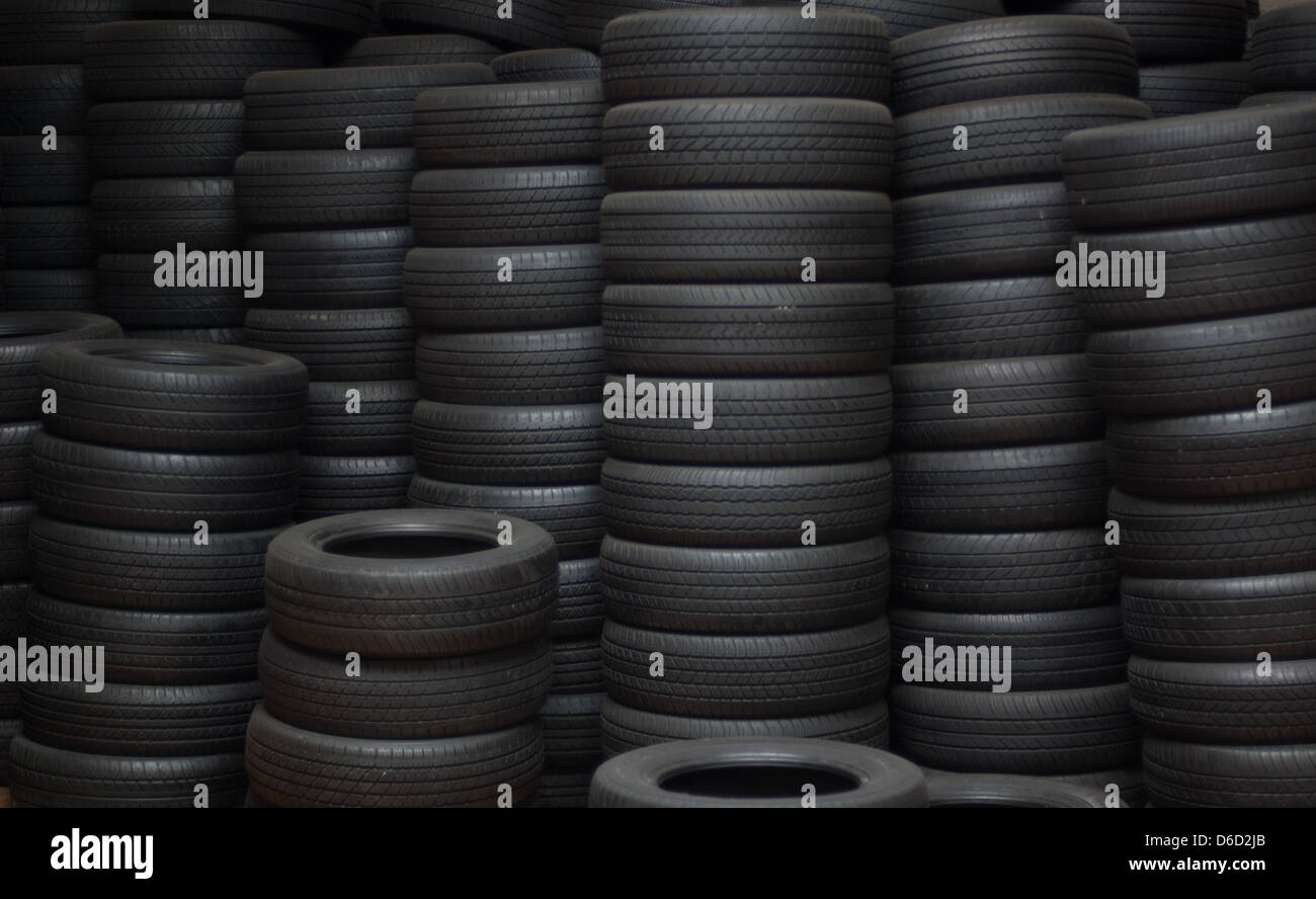 Stack of Used Tires Stock Photo - Alamy