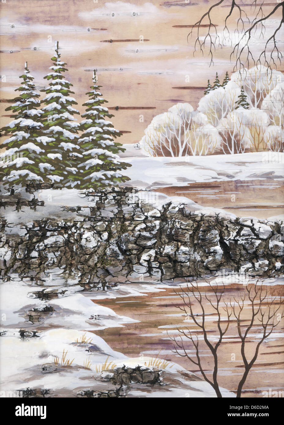 Winter Siberian landscape Stock Photo - Alamy