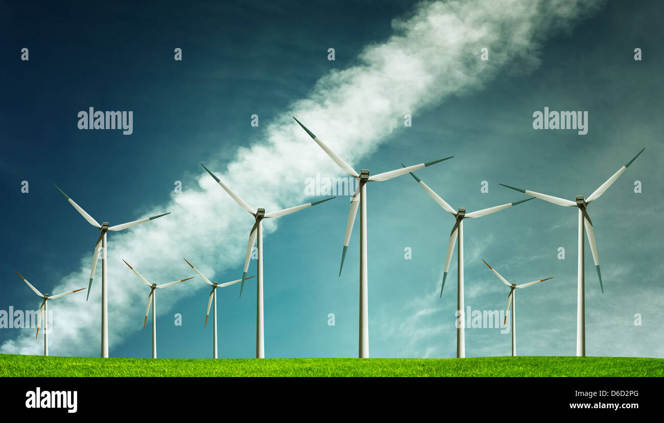 Wind Generators Farm Stock Photo - Alamy