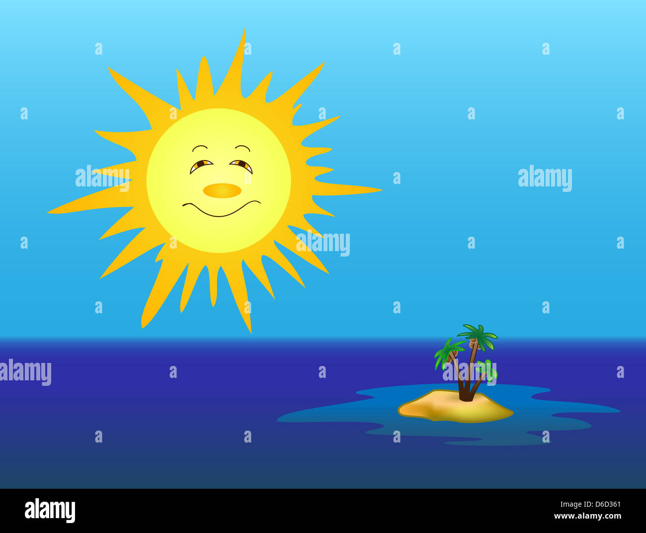 Sun and island Stock Photo - Alamy