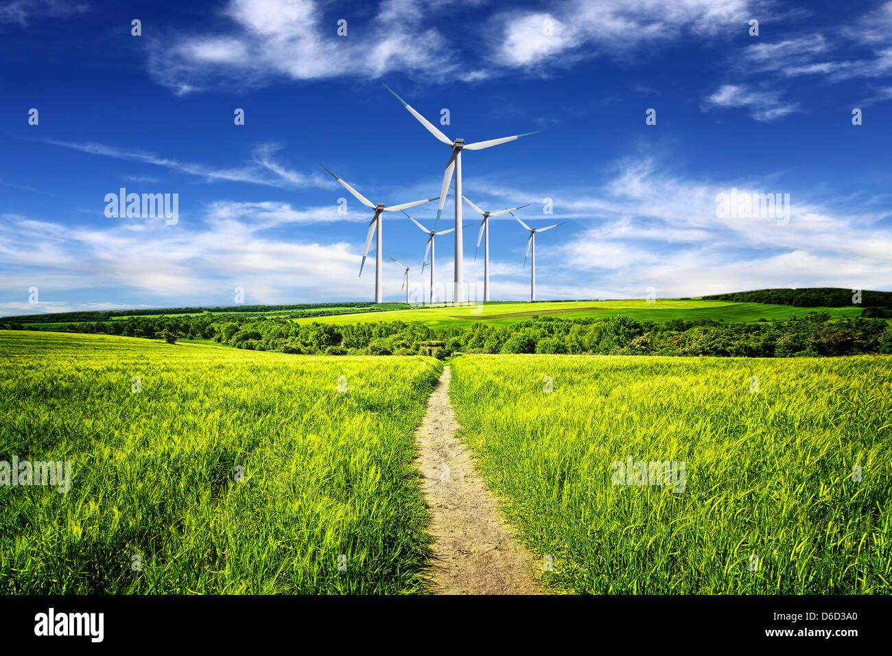 Eco power in nature landscape Stock Photo - Alamy