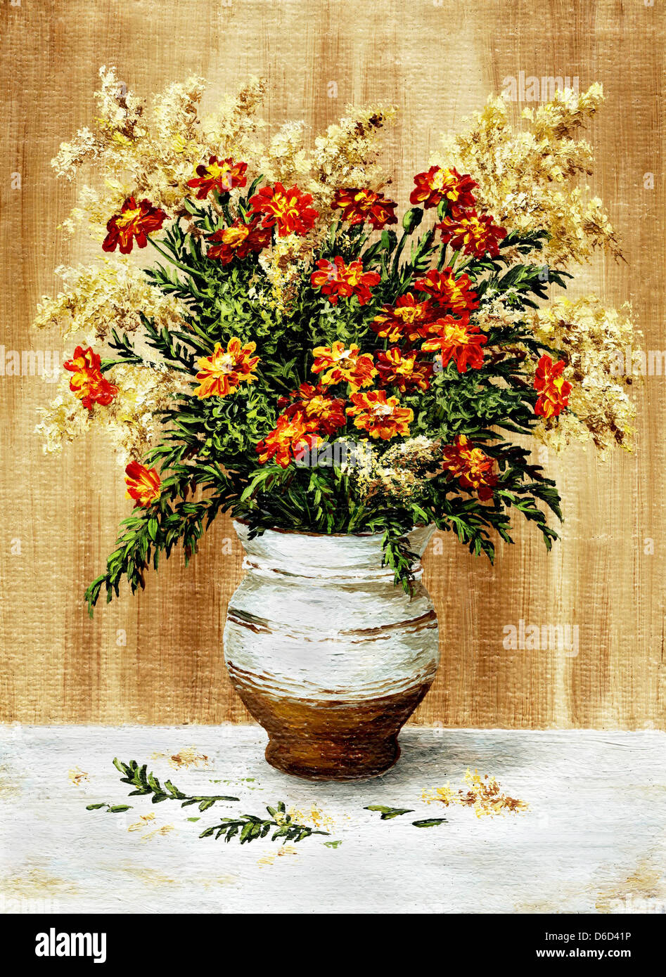 Marigold plant in pot hi-res stock photography and images - Alamy