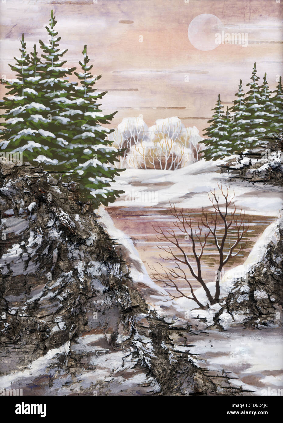 Winter Siberian landscape Stock Photo - Alamy