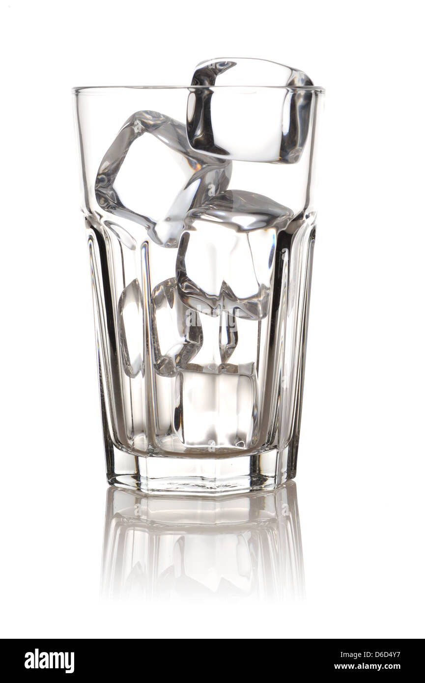 Glass with ice Stock Photo - Alamy