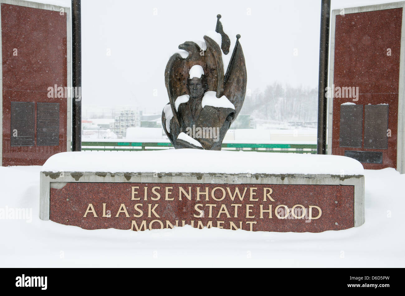 Eisenhower Statehood Monument in Anchorage Stock Photo - Alamy
