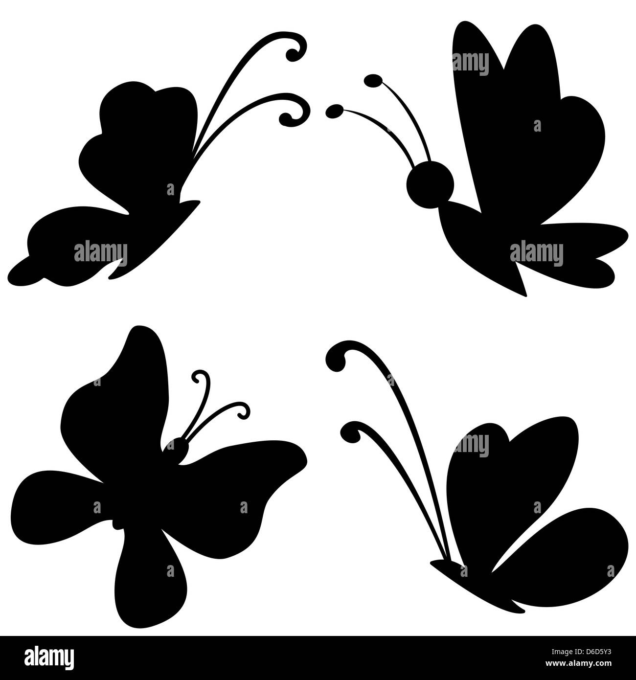 Vector illustration monarch butterflies Black and White Stock Photos ...