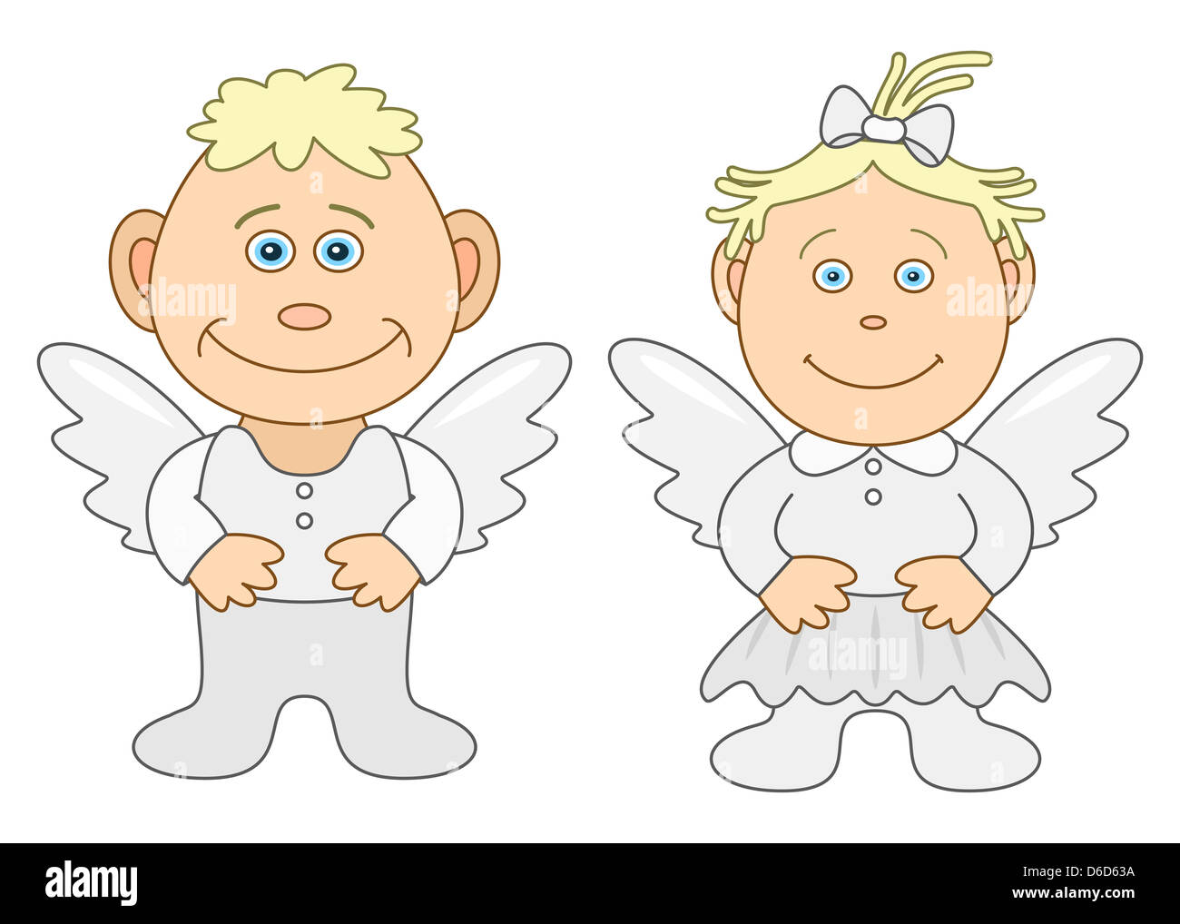 Boy and girl angels Stock Photo - Alamy