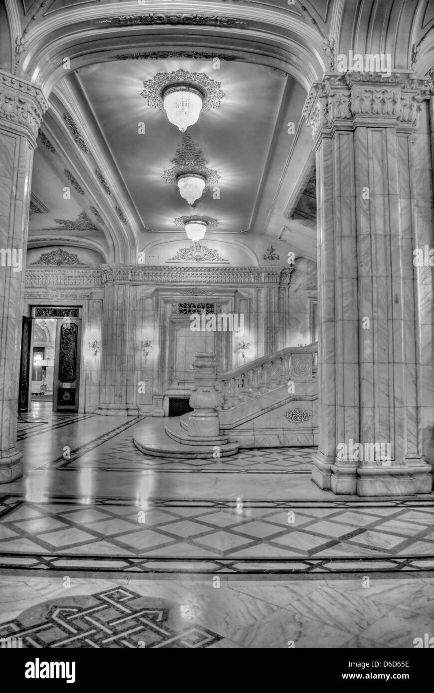 Bucharest palace of parliament interior hi-res stock photography and ...