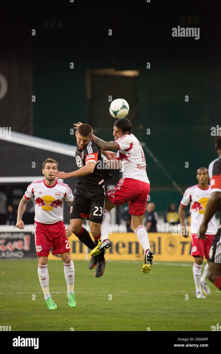 April 13th 2013 NY4 New York Red Bulls Tim Cahill (17) challenges (23 ...