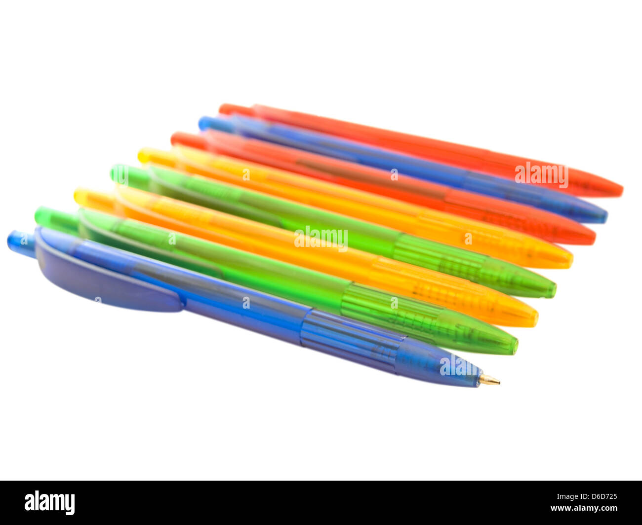 row of ballpoint pens Stock Photo - Alamy