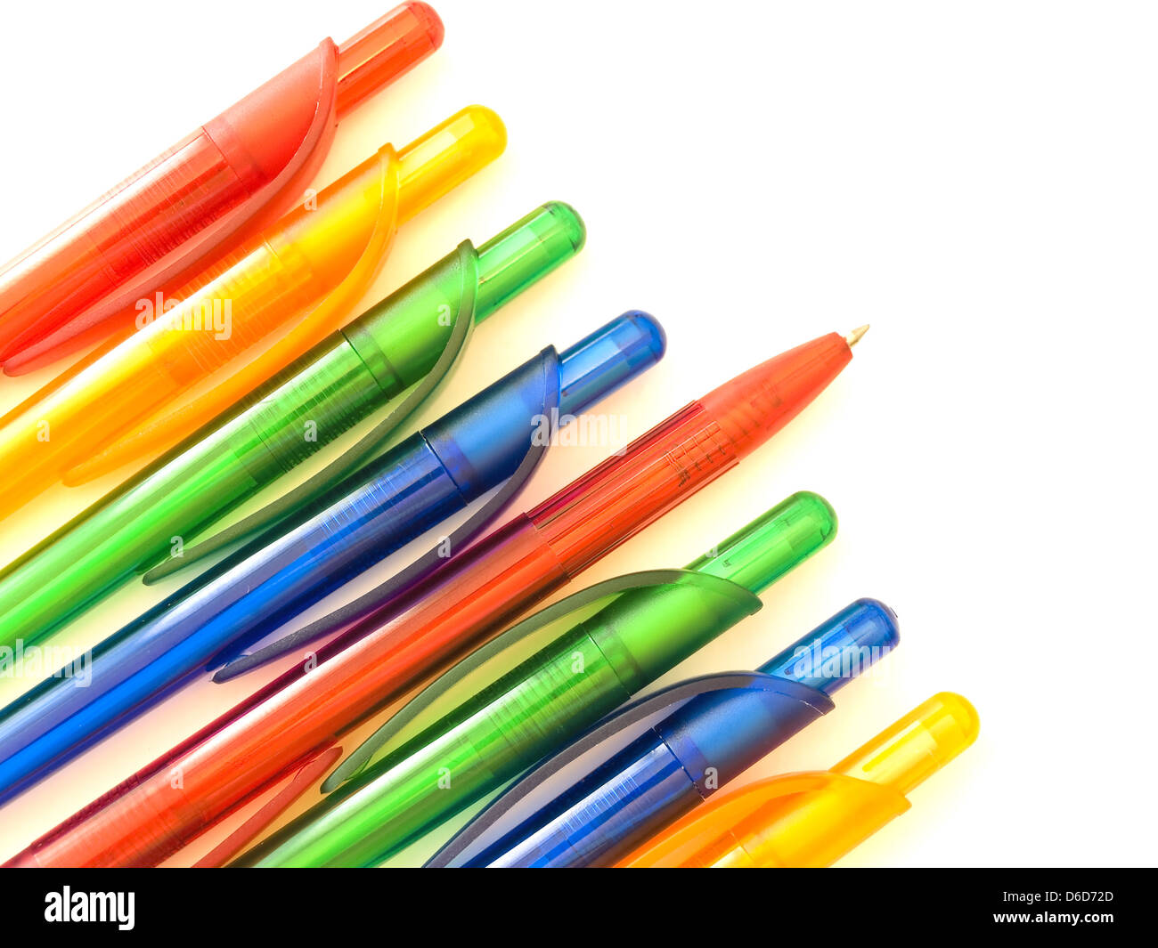 row of the ballpoint pens Stock Photo - Alamy