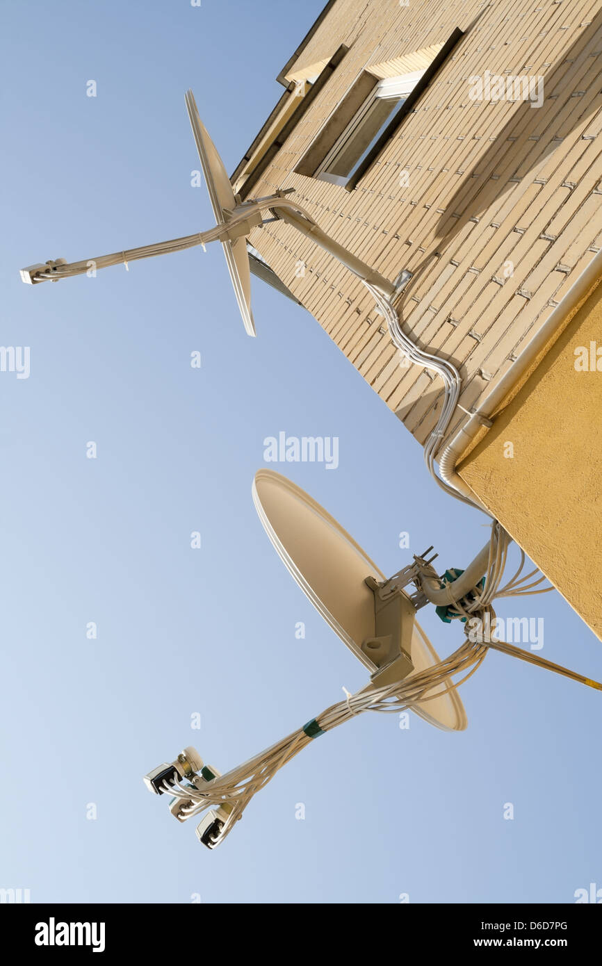 Aerials of satellite television Stock Photo - Alamy