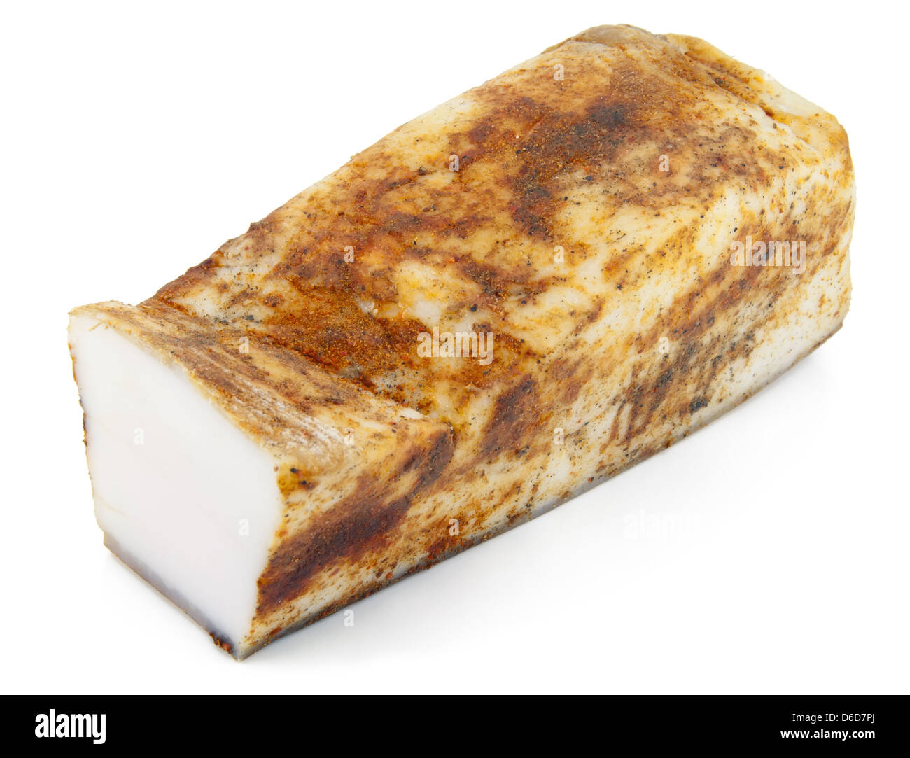 Salty lard with red pepper Stock Photo - Alamy