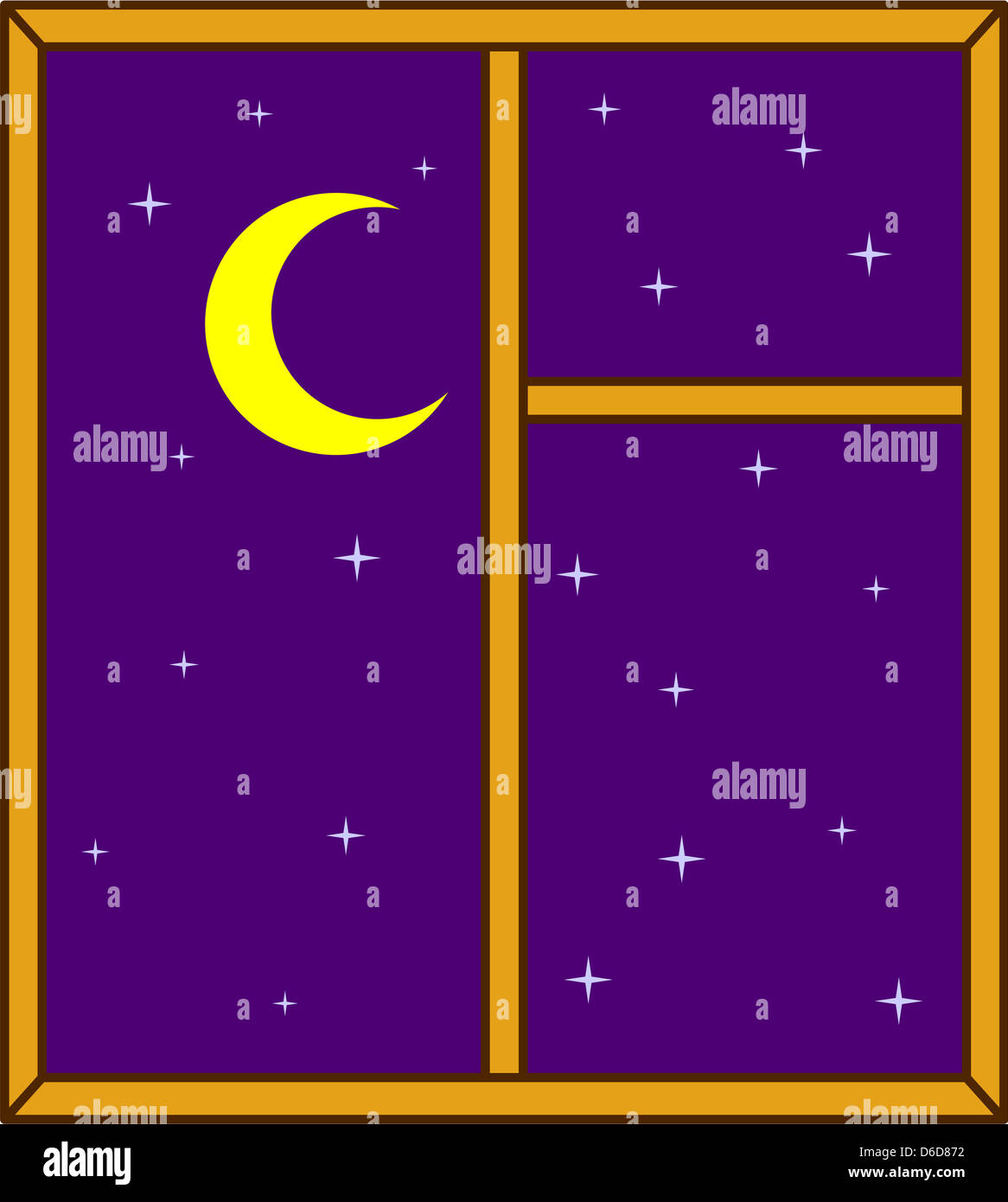 Night sky in a window Stock Photo - Alamy