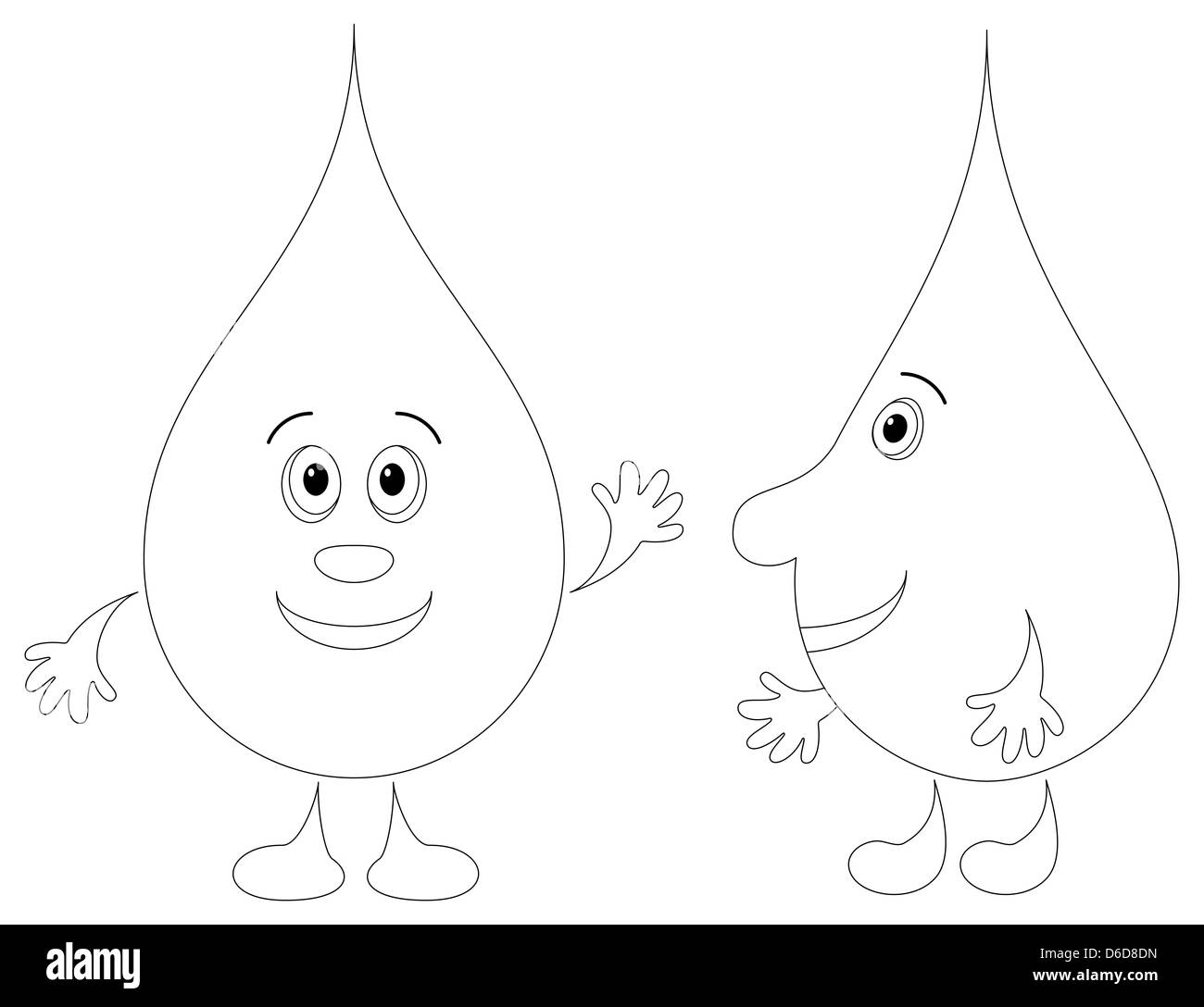 Cartoon water droplet Black and White Stock Photos & Images - Alamy