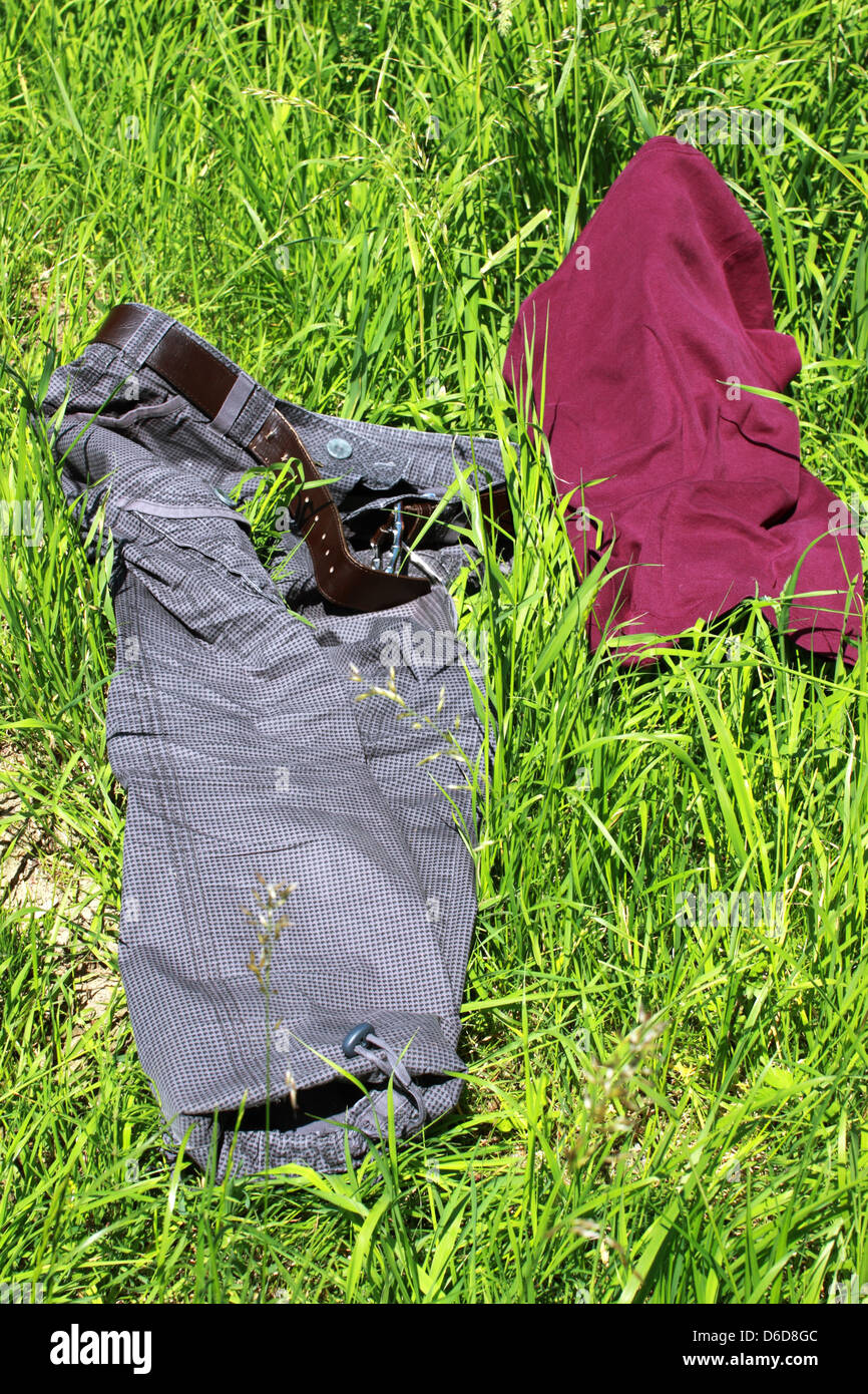 clothes on the grass Stock Photo - Alamy