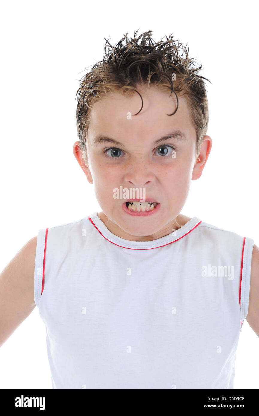 Angry little boy Stock Photo - Alamy