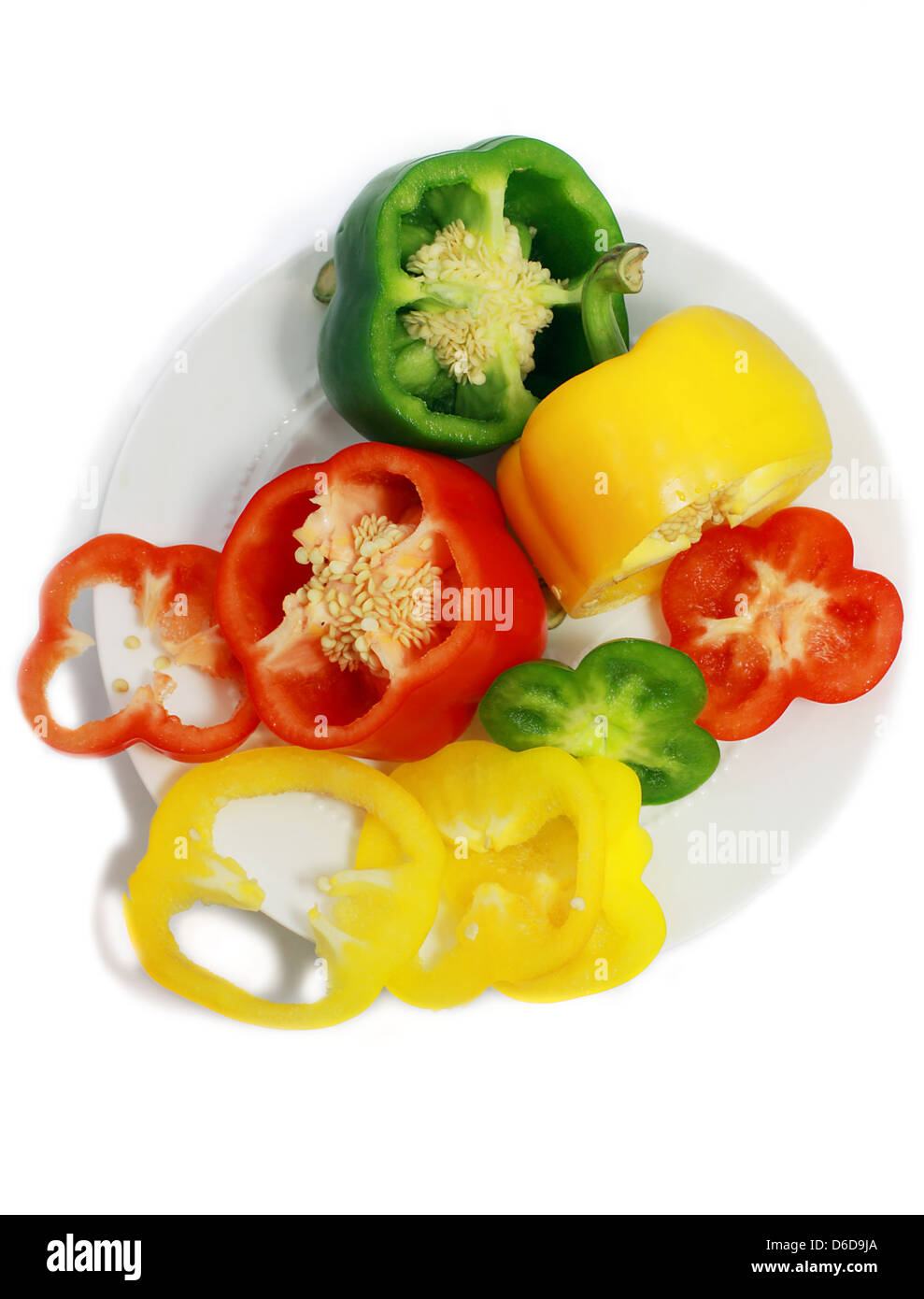 Green peppers sliced on white hi-res stock photography and images - Alamy