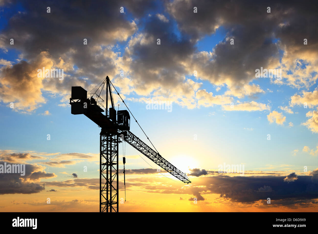 Construction site at sunset Stock Photo - Alamy