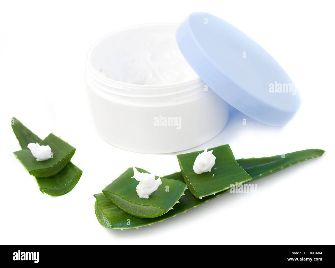 aloe vera leaves and cream Stock Photo - Alamy