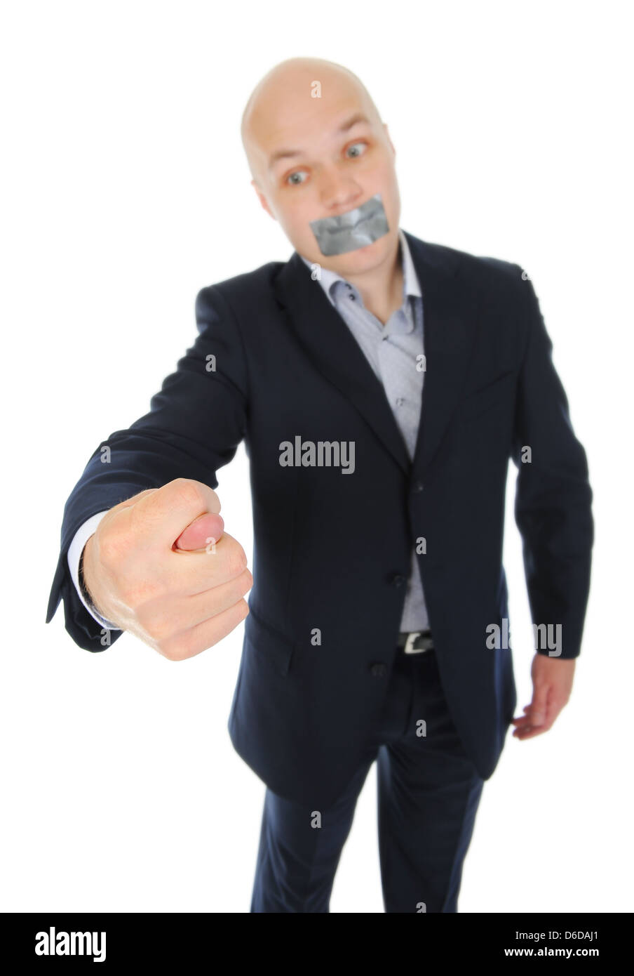 Worker showing outstretched palm hi-res stock photography and images ...