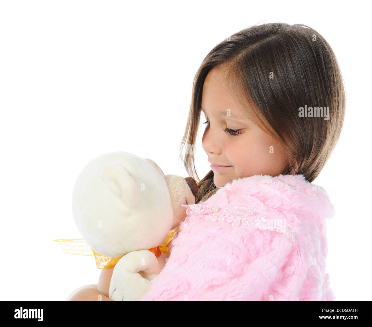 girl embracing her teddy bear toy Stock Photo - Alamy