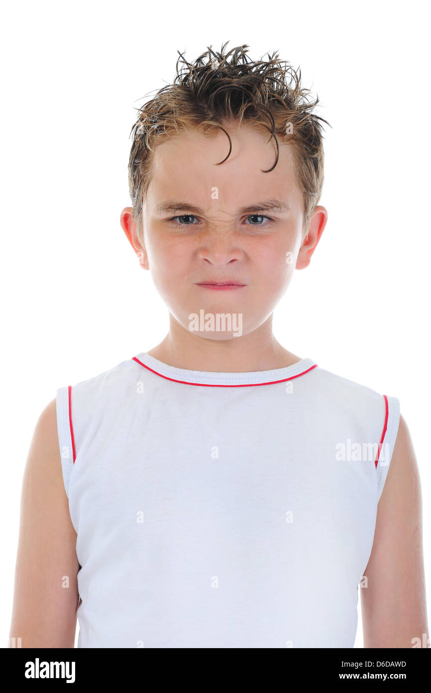 Angry little boy Stock Photo - Alamy