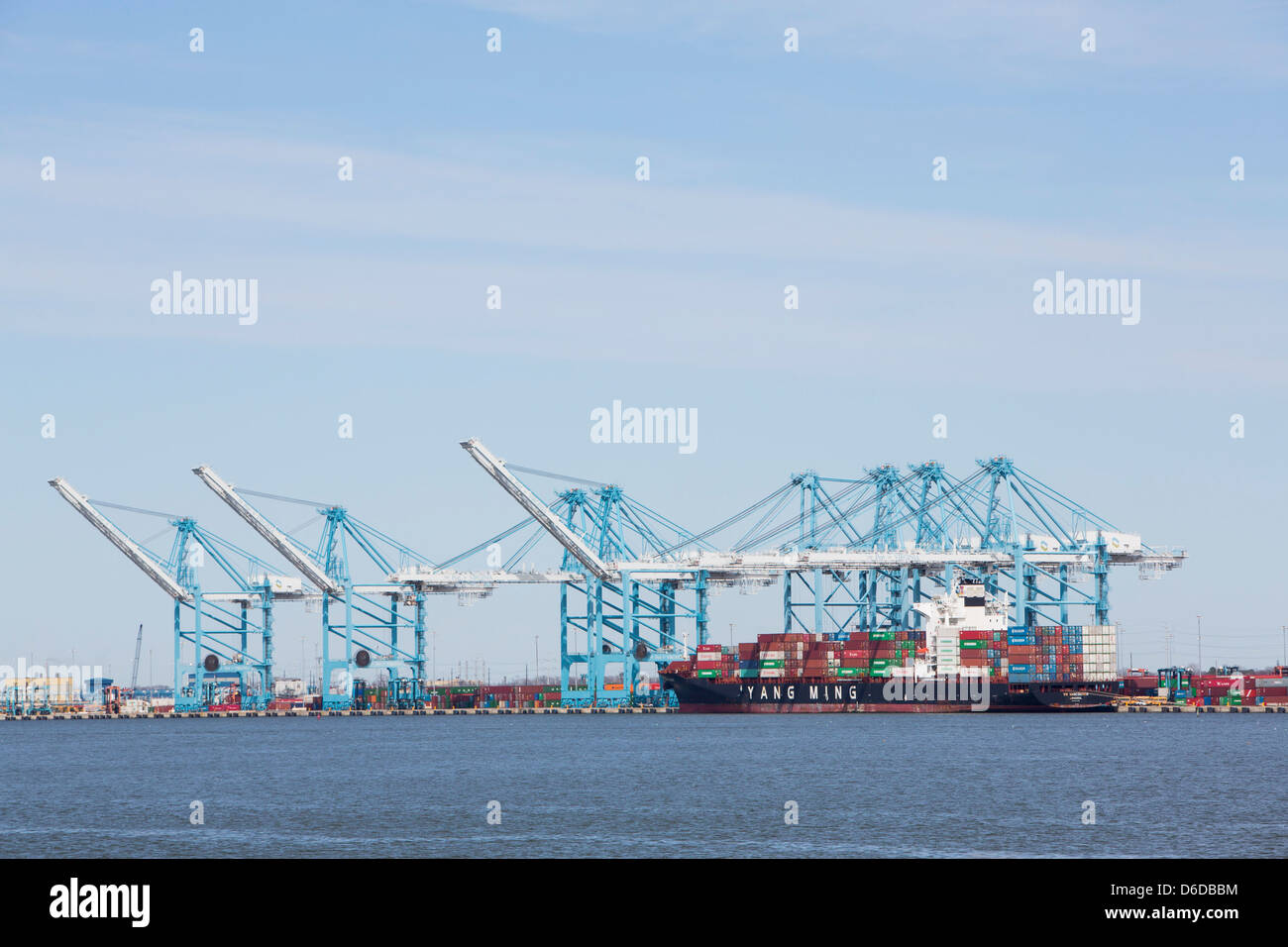 A containerized shipping terminal at the Port Of Virginia in Norfolk ...