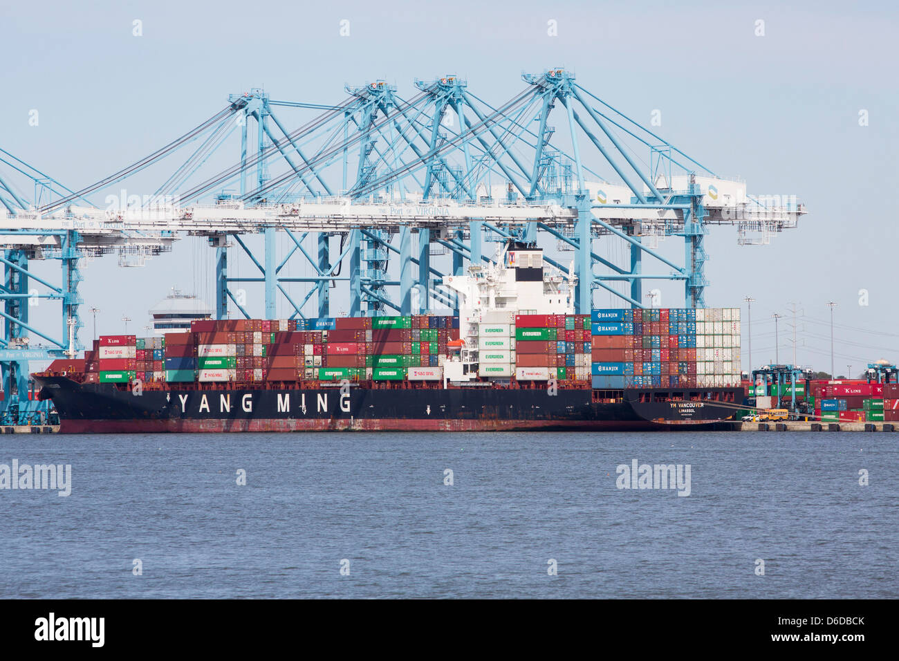 A containerized shipping terminal at the Port Of Virginia in Norfolk ...