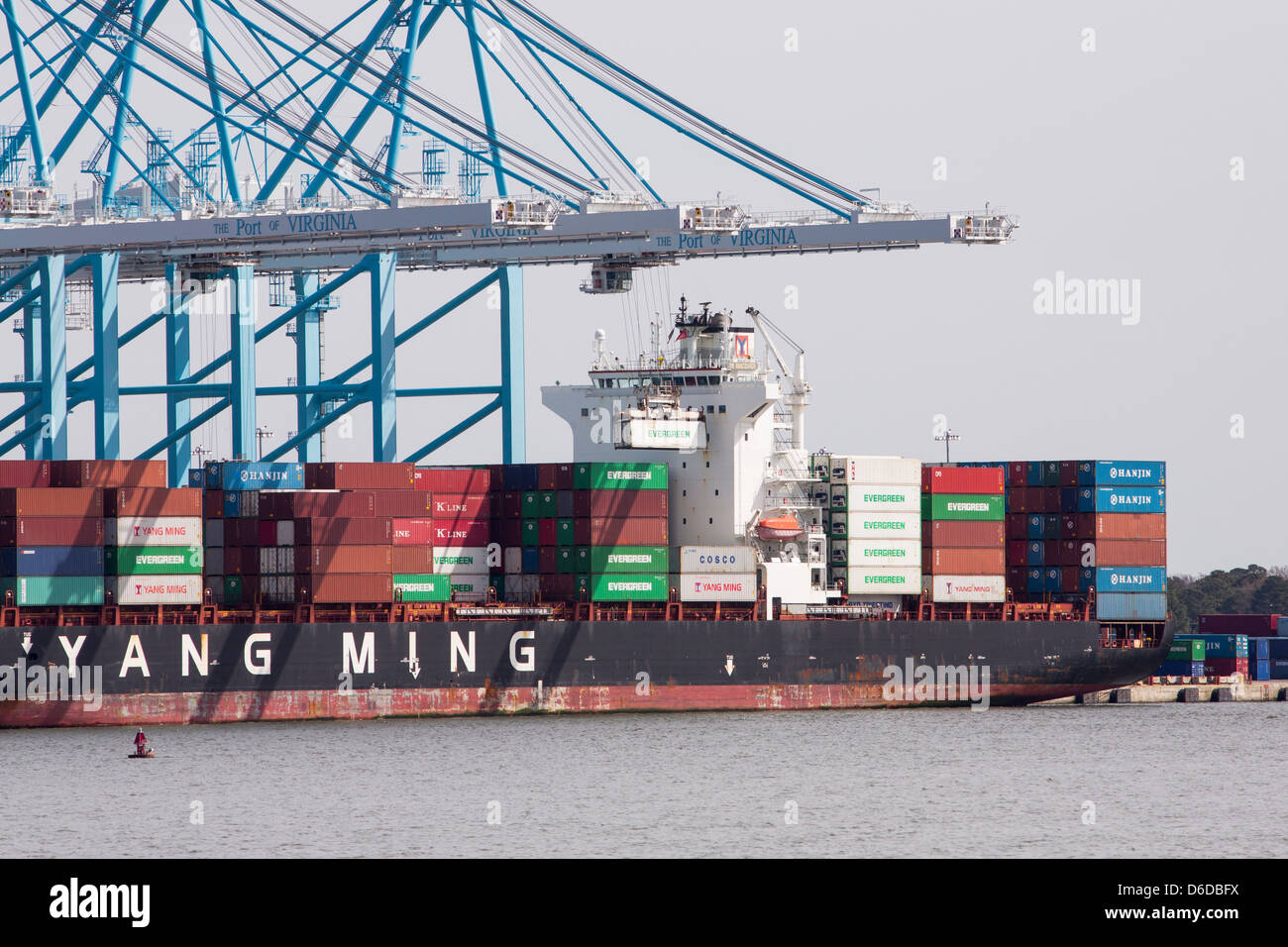 A containerized shipping terminal at the Port Of Virginia in Norfolk ...