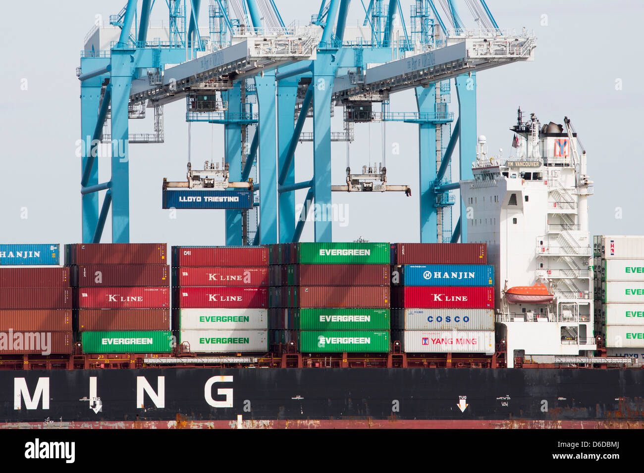 A containerized shipping terminal at the Port Of Virginia in Norfolk ...
