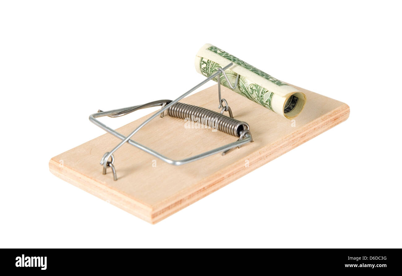 A mouse trap with money on it Stock Photo - Alamy