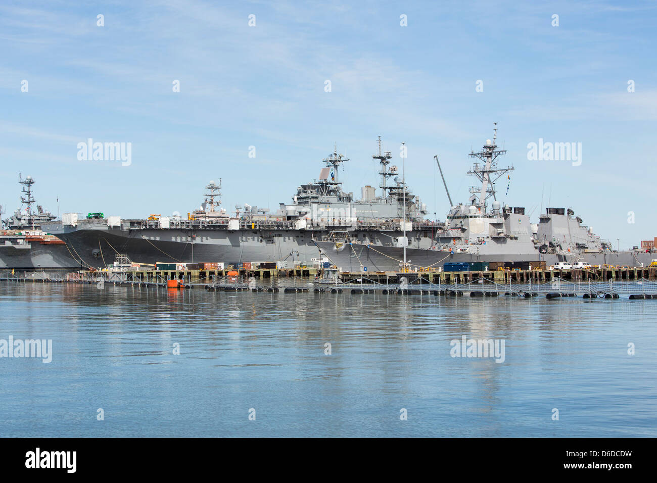United States Navy ships in port at Naval Station Norfolk Stock Photo ...