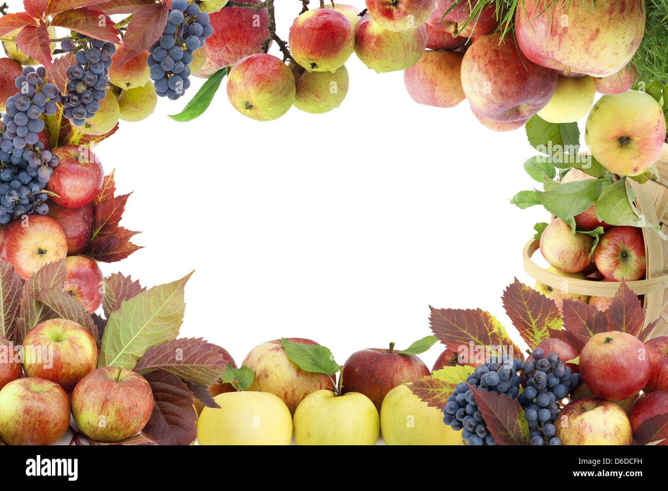 Autumn apples frame collage Stock Photo - Alamy