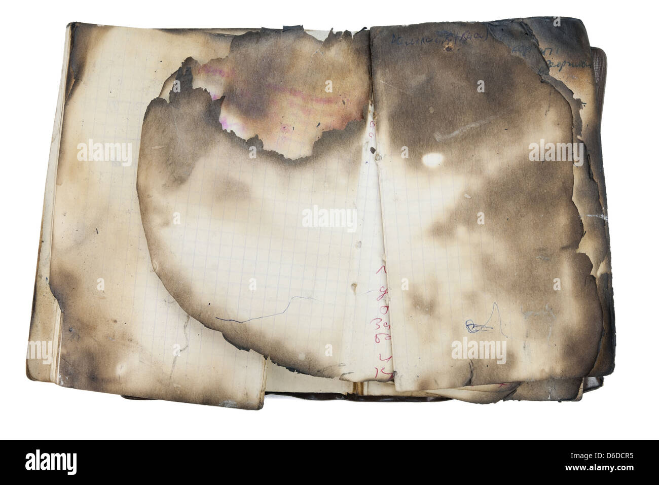 Burned old notebook Stock Photo - Alamy