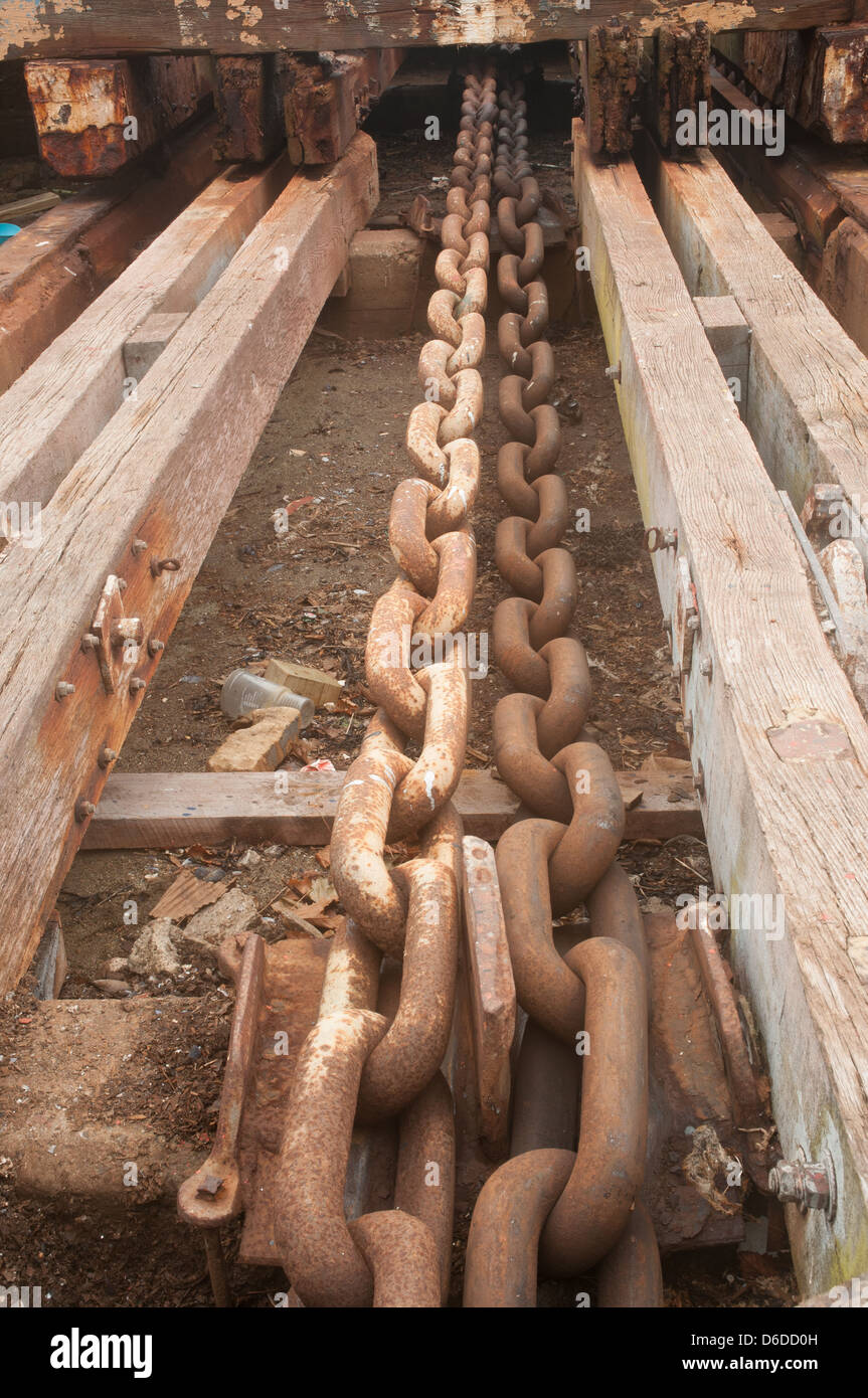 An array of giant chains are part of the Gloucester Marine Railways ...
