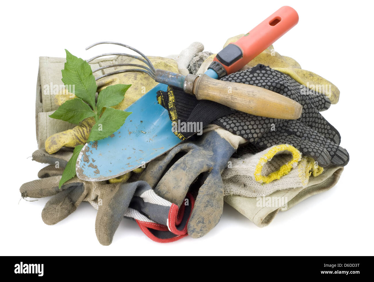 Working gloves and tools of farmer Stock Photo - Alamy