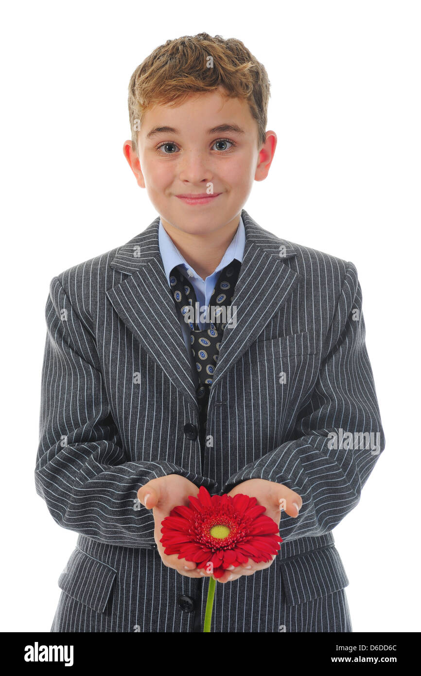 boy with flower Stock Photo - Alamy