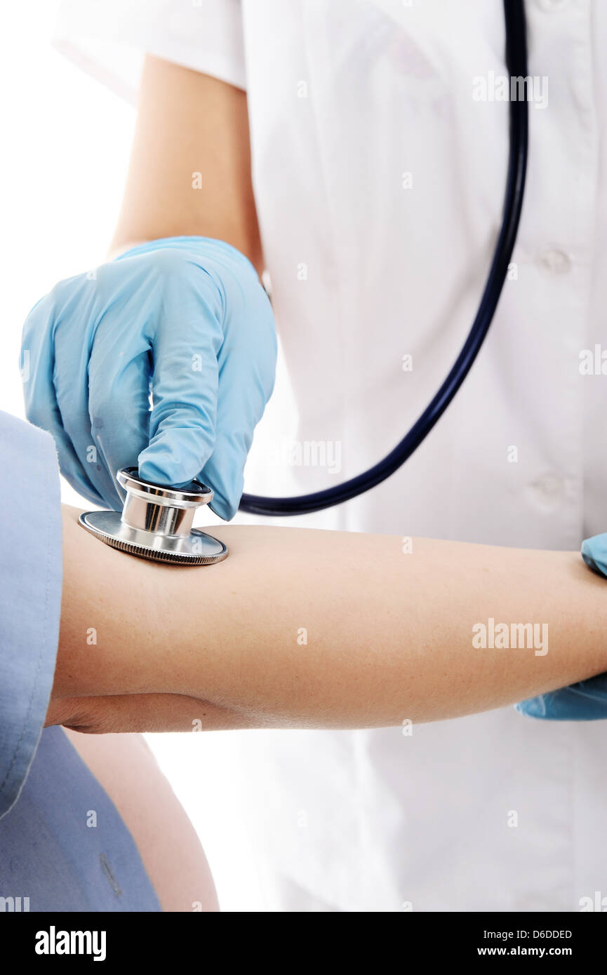 Hands With Stethoscope Stock Photo - Alamy