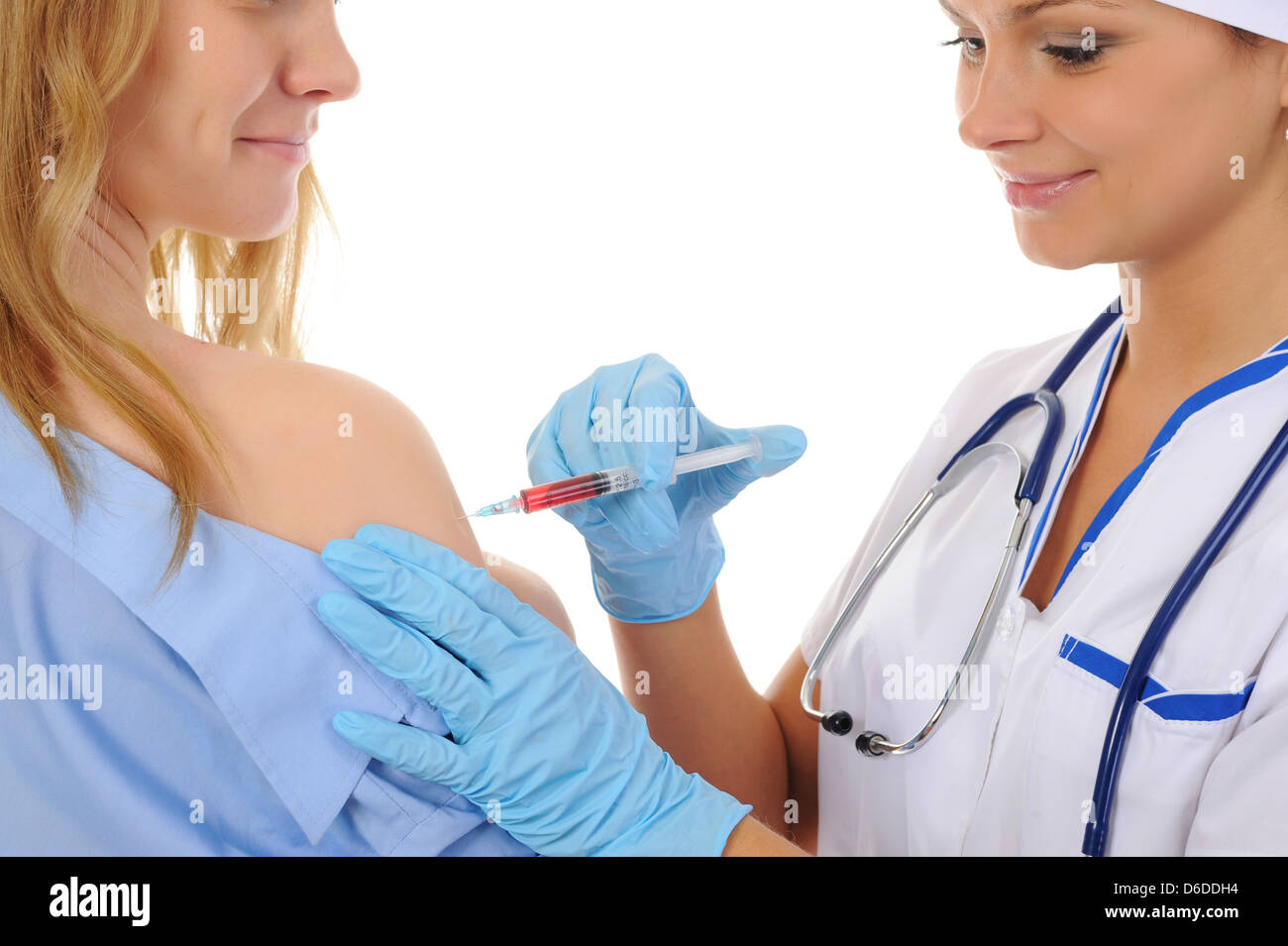 Young doctor makes the patient an injection Stock Photo - Alamy