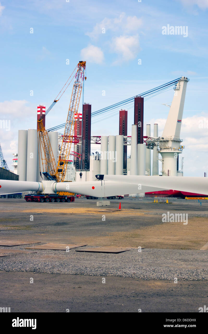 Wind turbines assembly area hi-res stock photography and images - Alamy
