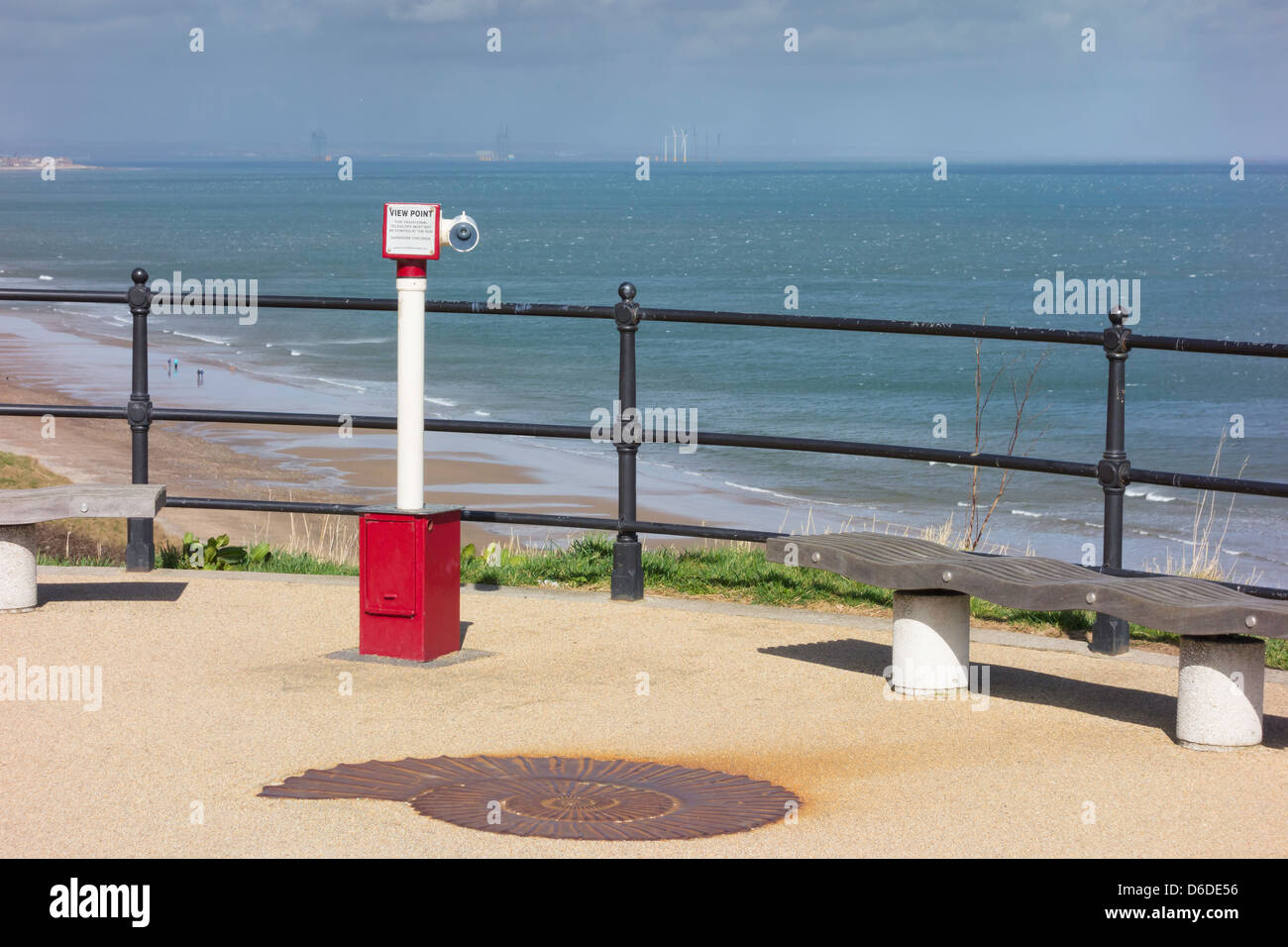 Seaside telescope on the promenade at Saltburn by the Sea popular for ...