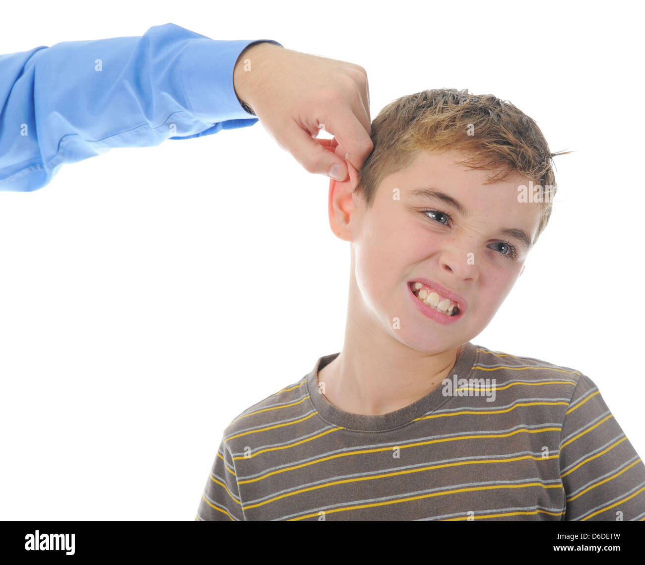 Strict father punishes his son Stock Photo - Alamy