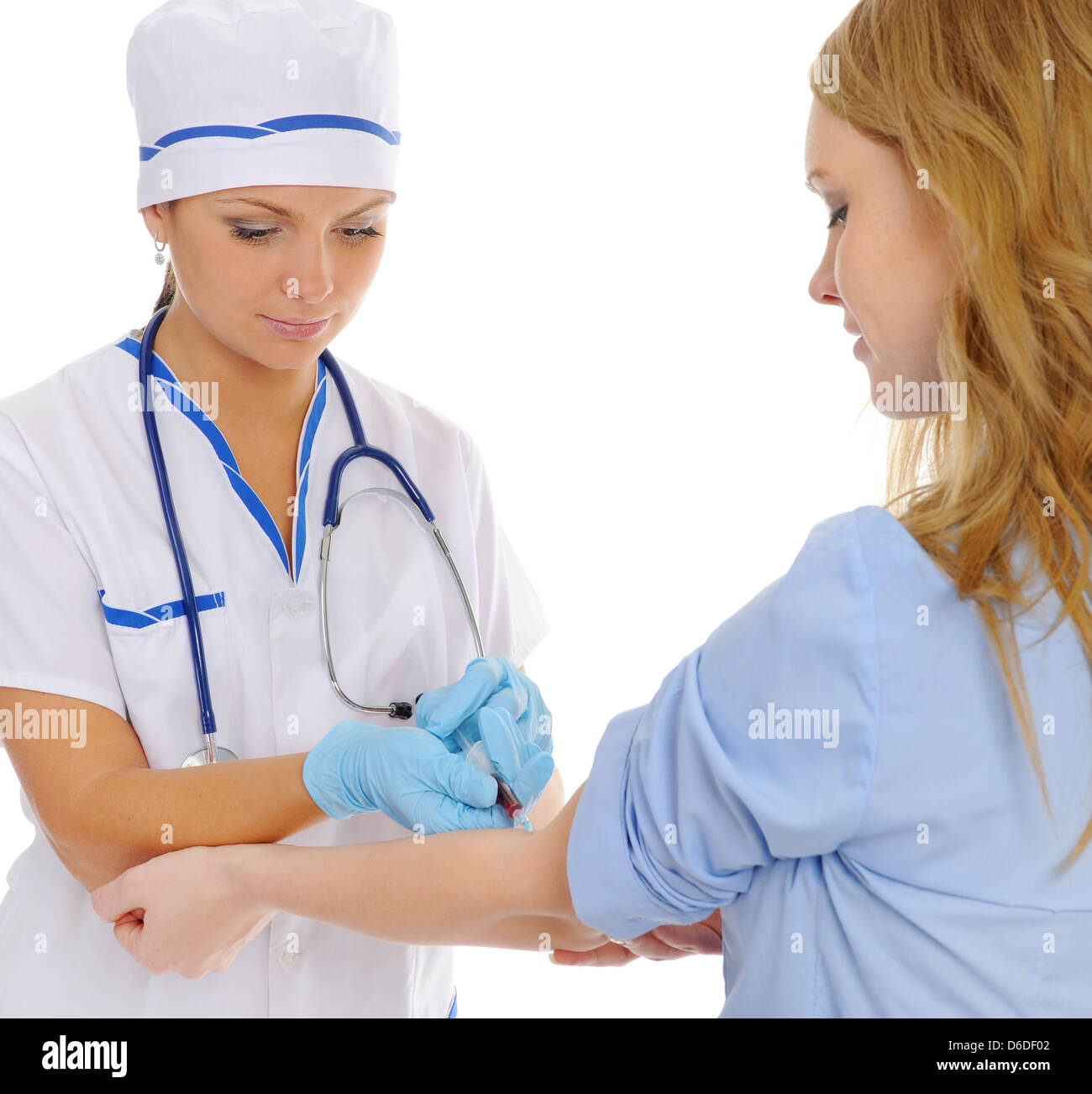 Young doctor makes the patient an injection Stock Photo - Alamy