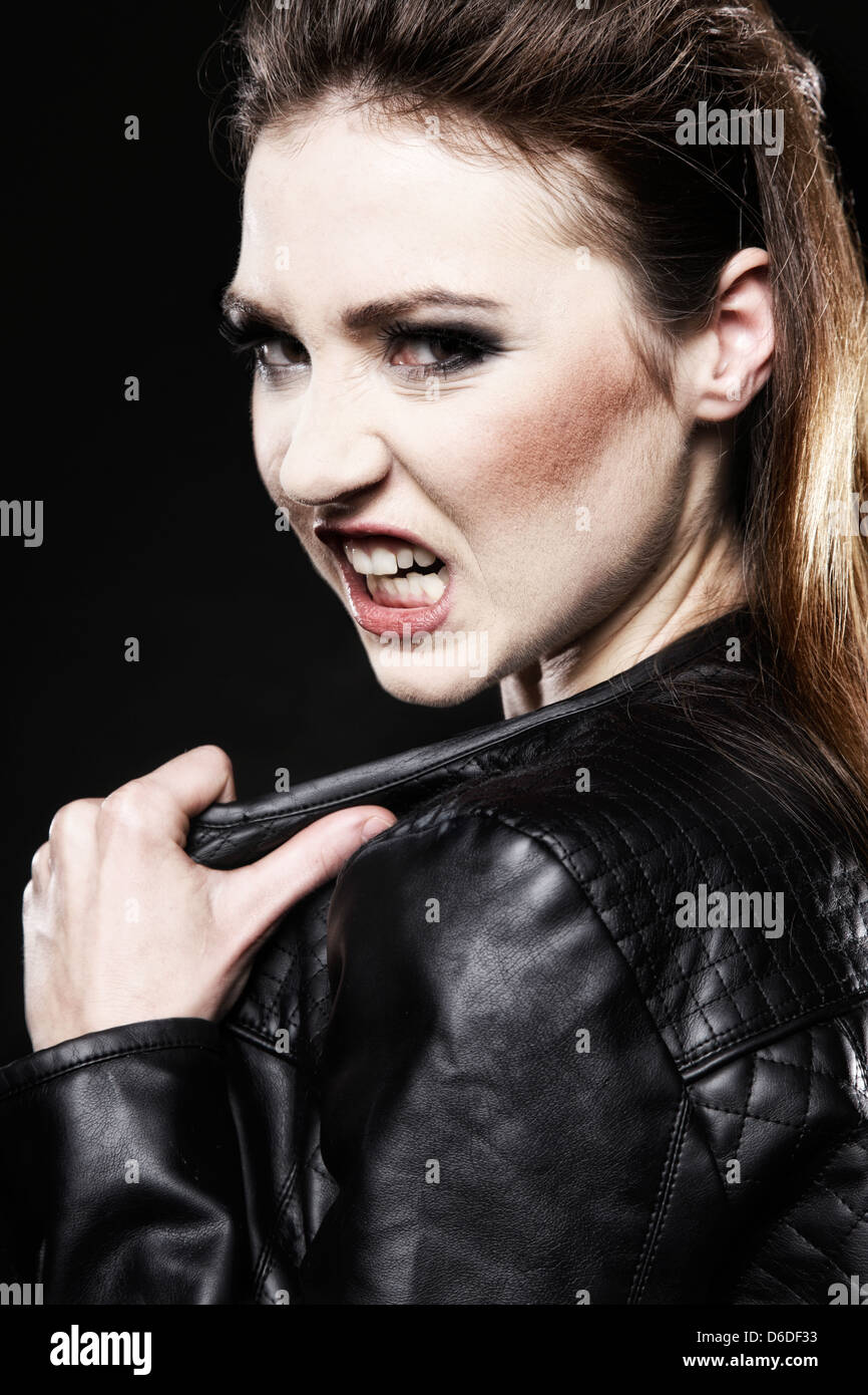 Subculture - punk young person female teenager screaming black ...
