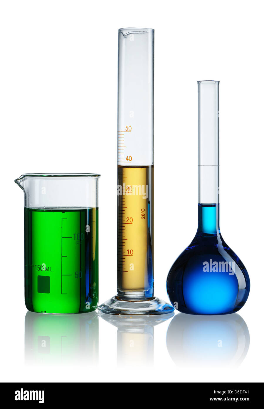 Conical flask green chemical Cut Out Stock Images & Pictures - Alamy