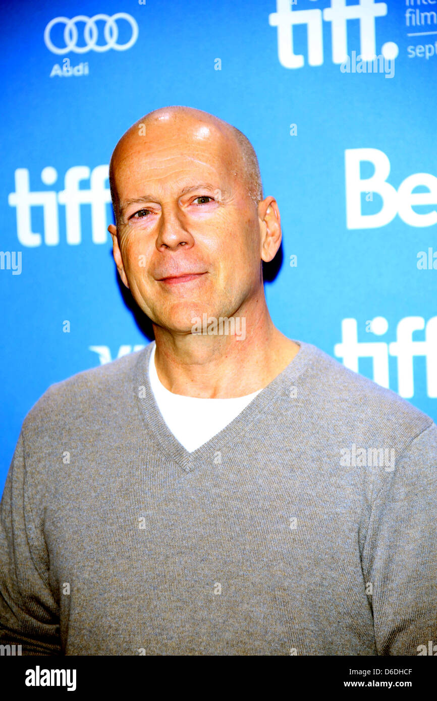 US actor Bruce Willis poses before the press conference of "Looper ...