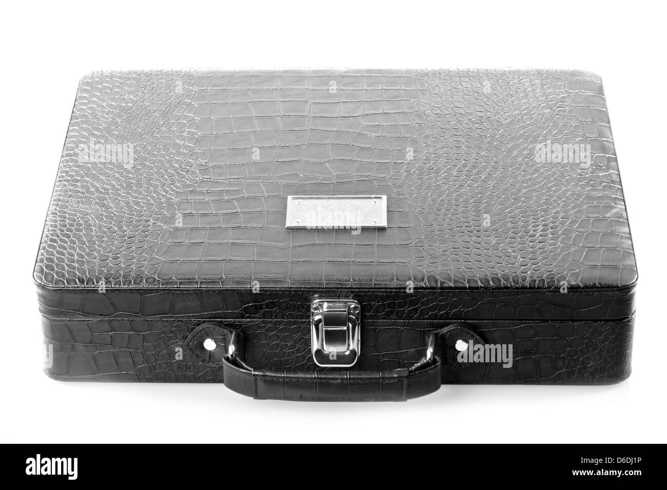 Black Leather Carrying Case on white background Stock Photo - Alamy